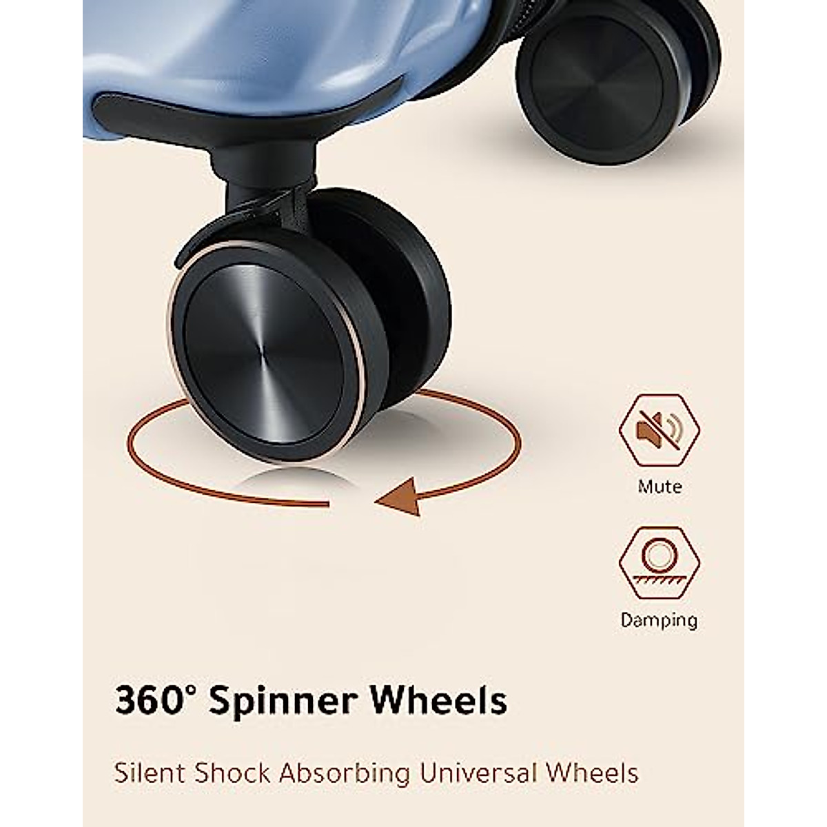 LUGGEX PC 24 Inch Luggage with Spinner Wheels - Hardside Expandable Medium Checked Luggage - Aluminum Corner for Hassle-free Travel