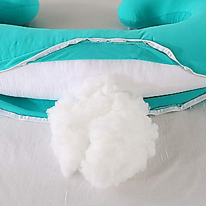 CDEN Pregnancy Pillow, C Shaped Full Body Pillow 52", Maternity Pillow Support for Back, Legs, Neck, HIPS for Pregnant Women with Removable Washable Jersey Cover(Lakeblue)