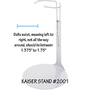 Kaiser Doll Stand 2001 - White Doll Stand for 6 1/2" to 10" Dolls and Action Figures (Best for 8" dolls)
