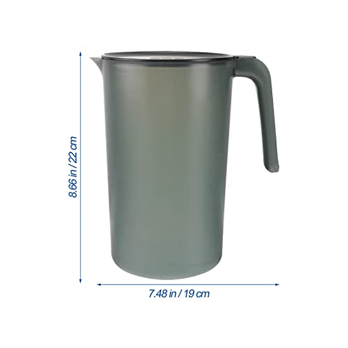 Cabilock 2500ML Plastic Pitcher Iced Tea Pitcher with Lid and Handle Hot Cold Water Carafe Water Pitcher Jug for Juices Beverage Camping Picnics (Black)