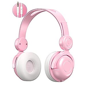 Kids Headphones, Wired On-Ear Child Headset with Mic, HD Sound Sharing Function and 85dB Volume Limited Hearing Protection for Phone Tablet PC