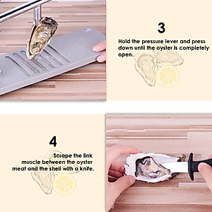 Oyster Opener Set, Oyster Shucking Knife Set with Gloves, Adjustable Oyster Opener Machine Ideal Seafood Tools