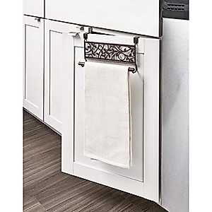 iDesign Vine Over-the-Cabinet Kitchen Dish Towel Bar Holder - Bronze
