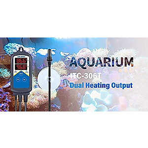 Inkbird Heating Thermostat Aquarium Reptile Submersible Probe Sensor ITC306T Relay Digital Greenhouse Temperature Controller Dual Stage Timer Switch Only Heat Plug Outlet No Cooling