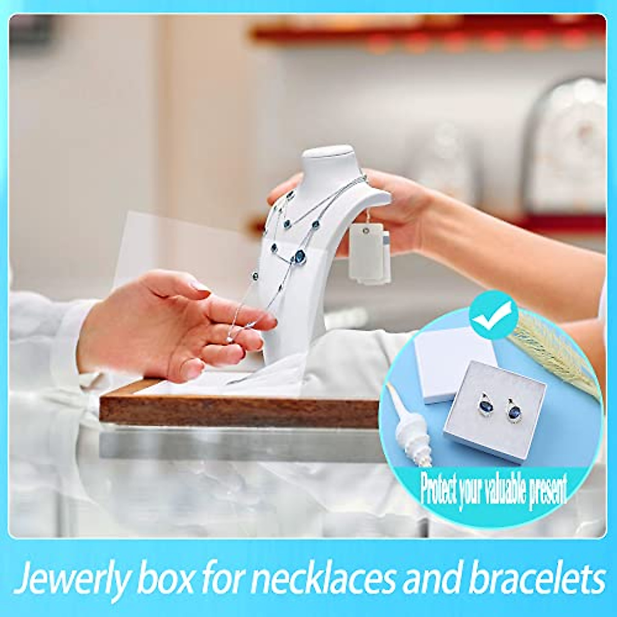 20 Pack Cardboard Jewelry Boxes Bulk -3.5"x3.5"x1" Cotton Filled Small Gift Boxes With Lids For Jewelry Packaging,White Small Jewelry Gift Boxes For Necklaces and Bracelets.small Gift Box For Jewelry
