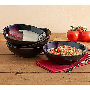 Pfaltzgraff Painted Poppies Pasta Salad Bowl (32-Ounce, Set of 4)