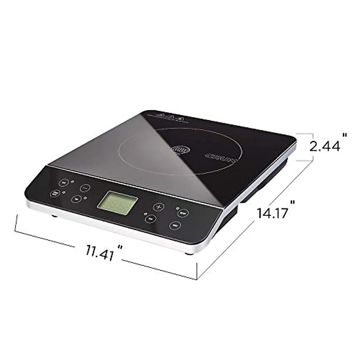 Crux Countertop Induction Burner, Portable Electric Hot Plate, Smart Touch LCD Display, Hassle-Free Temperature Control and Adjustable Timer with Auto Shut Off, Black, one size