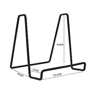 Tetra-Teknica (4 Pack) DS03-B 6" Square Wire Display Stand for Plate, Artwork, Picture Frame, Plaque and More (Black)