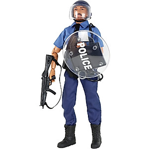 Click N' Play 12" Police Officer Action Figure Playset with Accessories.