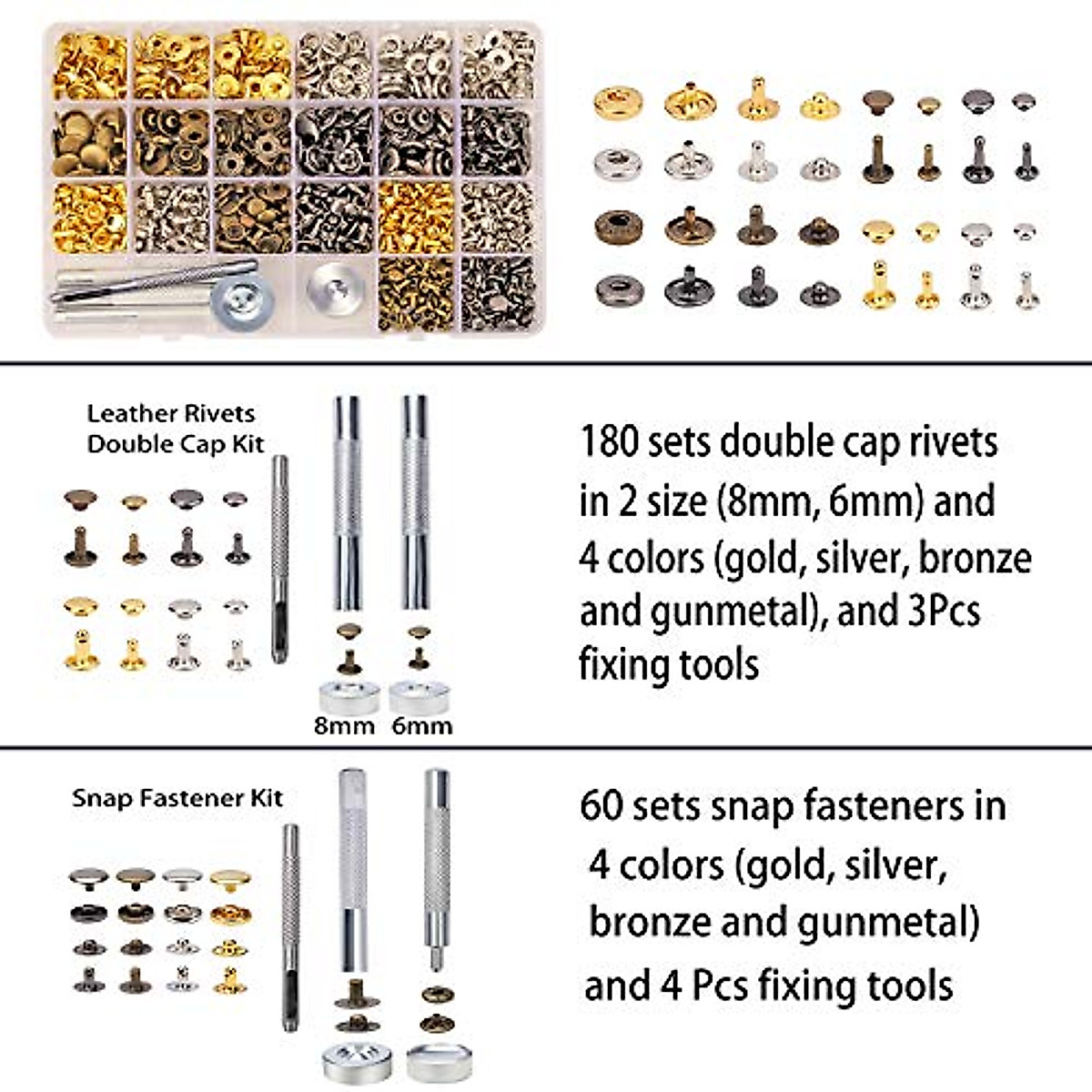 Dorhui 372 Pieces Leather Crafting Tools,Leather Tools Leather Working Tools and Supplies, Leather Craft Stamping Tool, Prong Punch, Hole Hollow Punch, Matting Cut for DIY Leather Artworks