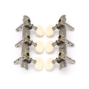Metallor 3 on a Plank Guitar Tuning Pegs Chrome Plated Machine Heads Tuning Keys Tuners Single Hole for Classical Guitar 3L 3R. (G326)