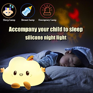Coniengk Kids Night Lights for Room, USB Rechargeable Night Light with 7 LED Colors Changing, Portable Silicone Baby Night Lamp, Birthday Gifts for Girls, Boys, Teens, Children(Rainbow Clouds)