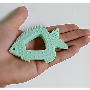 Baby Teether 3 M+,Chew Toys for Kids Boy Girl Biting Chewing Needs,Funny Fish Teether,Durable, Food Grade Silicone BPA-Free