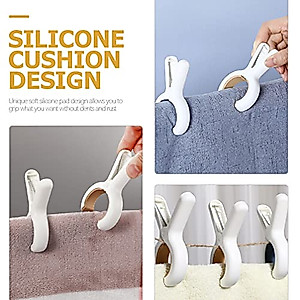 VICASKY Outdoor Towel Rack 12pcs Beach Towel Clips Quilt Drying Clothespins Windproof Clothes Clamps Plastic Laundry Clips Pipe Fixing Clamps for Clothes Quilt Pool Chairs Blue Chip Clip