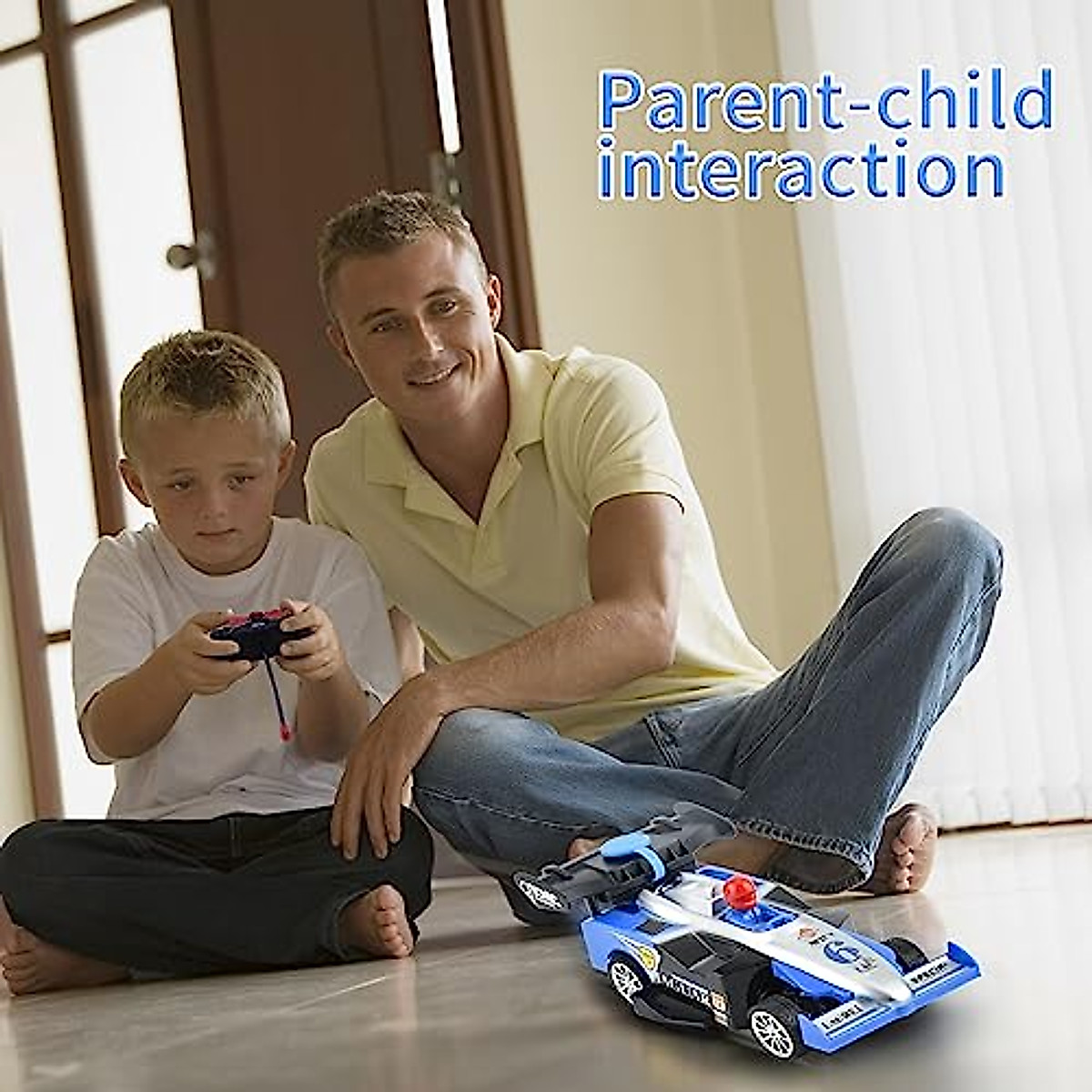 MQDMINI Remote Control Car Toy - Kids Spray Remote Control Formula Racing Car, CH 5 Wheel Drive Spray Car with Lights Boys Girls, F1 RC Race Cars Birthday Gifts for Kids 3 4 5 Years Old（Blue）