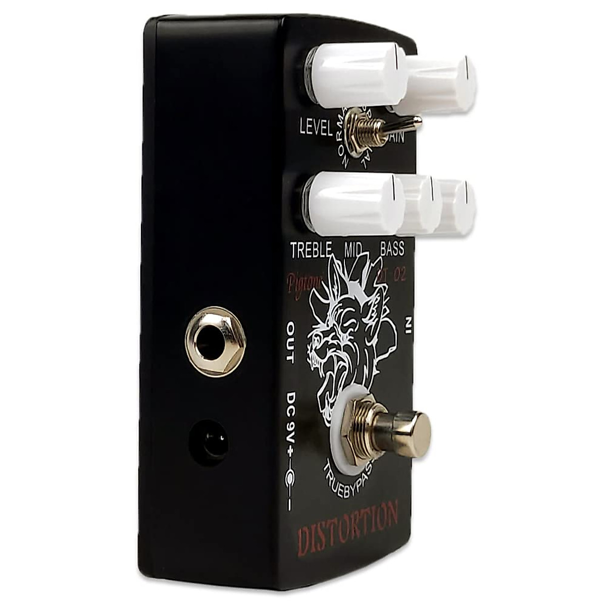 pigtone Distortion Guitar Pedal, Distortion Guitar Pedal for Electric Guitar Effect Natural Tight Pedal True Bypass Black PP-30