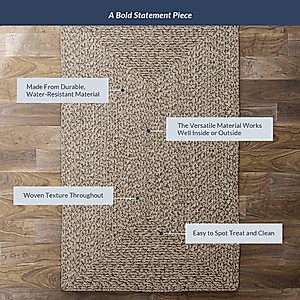 BELLEZE Area Rug Modern Solid Colored Indoor Outdoor Rug, Accent Rug for Patio, Living Room or Kitchen, Luxury Bohemian Style Home Decor, 5' x 8' - Tan