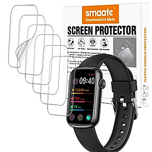 smaate Screen Protector Compatible with MorePro and FITVII HM08 1.47 inch Fitness Tracker, Soft TPU, 6-Pack, Bubble Self-healing, Full coverage