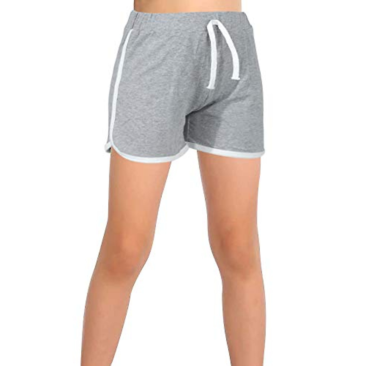 GORLYA 2 Pack Girl's Active Wear Play up Workout Gym Athletic Sport Running Casual Dolphin Shorts (GOR1044, 11-12Y, Black+Gray)