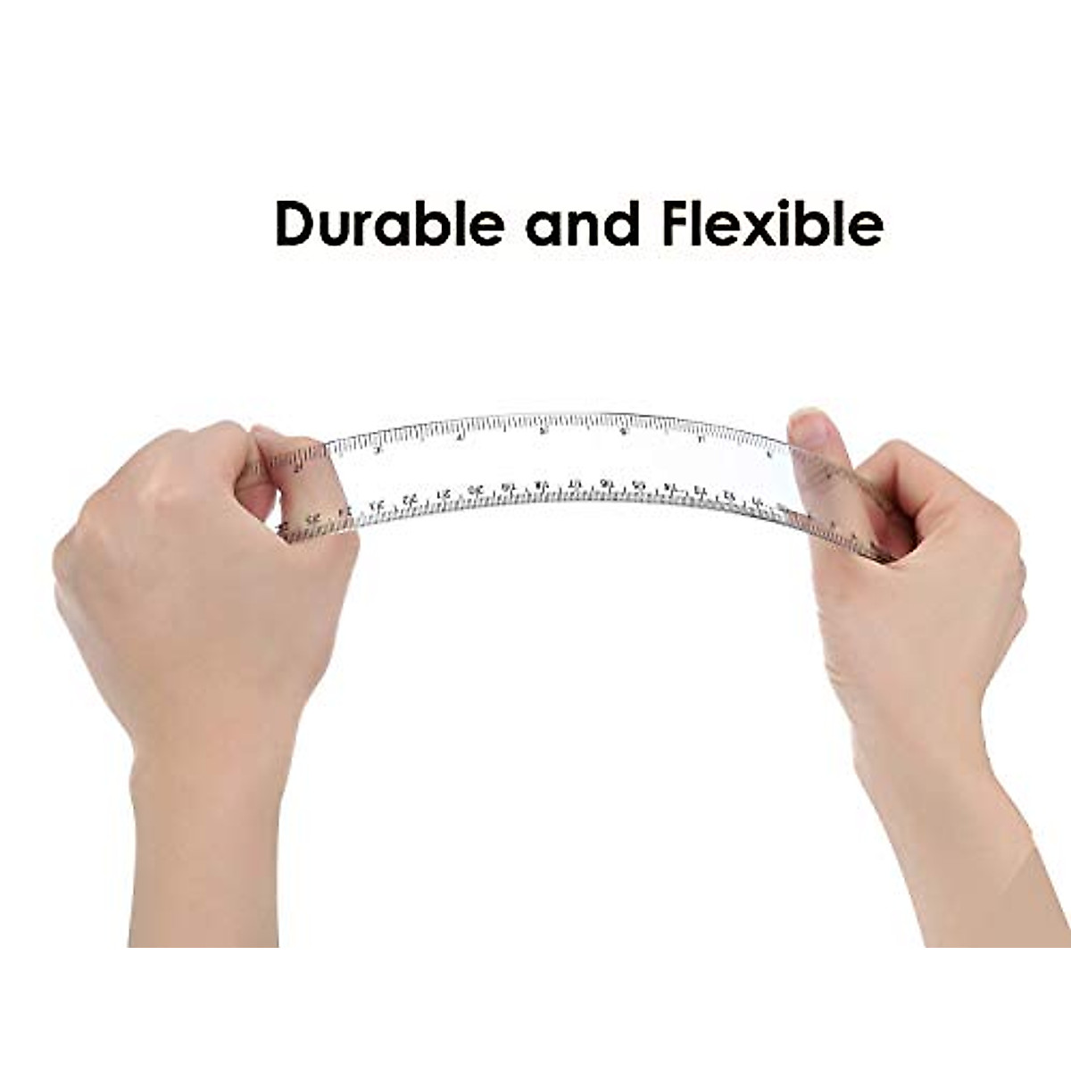 30 Pack Clear Plastic Ruler 12 Inch Flexible Ruler Straight Ruler With Inches and Metric for School Classroom Office
