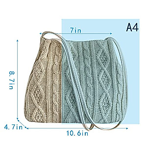 Women Girls Shoulder Handbags Casual Hobo Bags Knitted Shopper Tote Bag Dating Bag