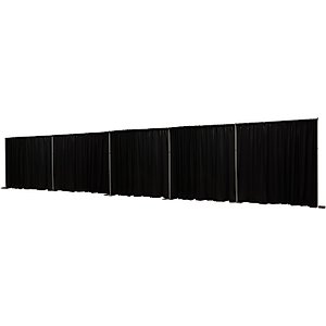 OnlineEEI8 Foot Tall Fixed Height Collapsible Pipe and Drape Backdrop Kit 8x50 (Black Drapes) (BBD9990850CDPR750)