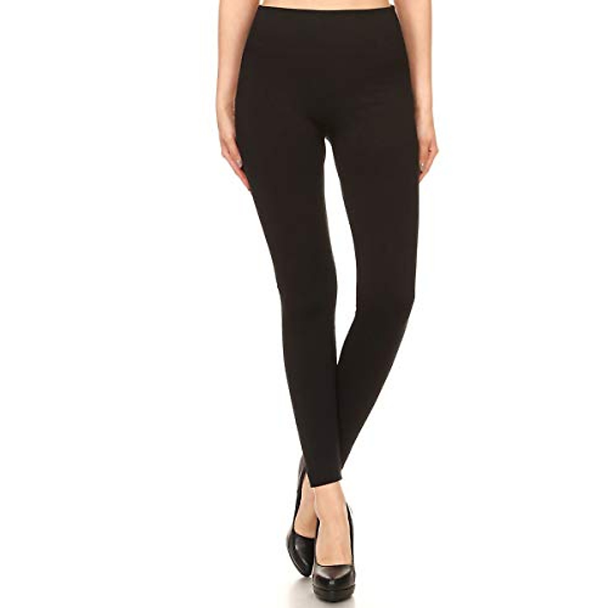 Leggings Depot High Waisted Warm Fleece Lined Leggings Women Tights (Black, One Size)