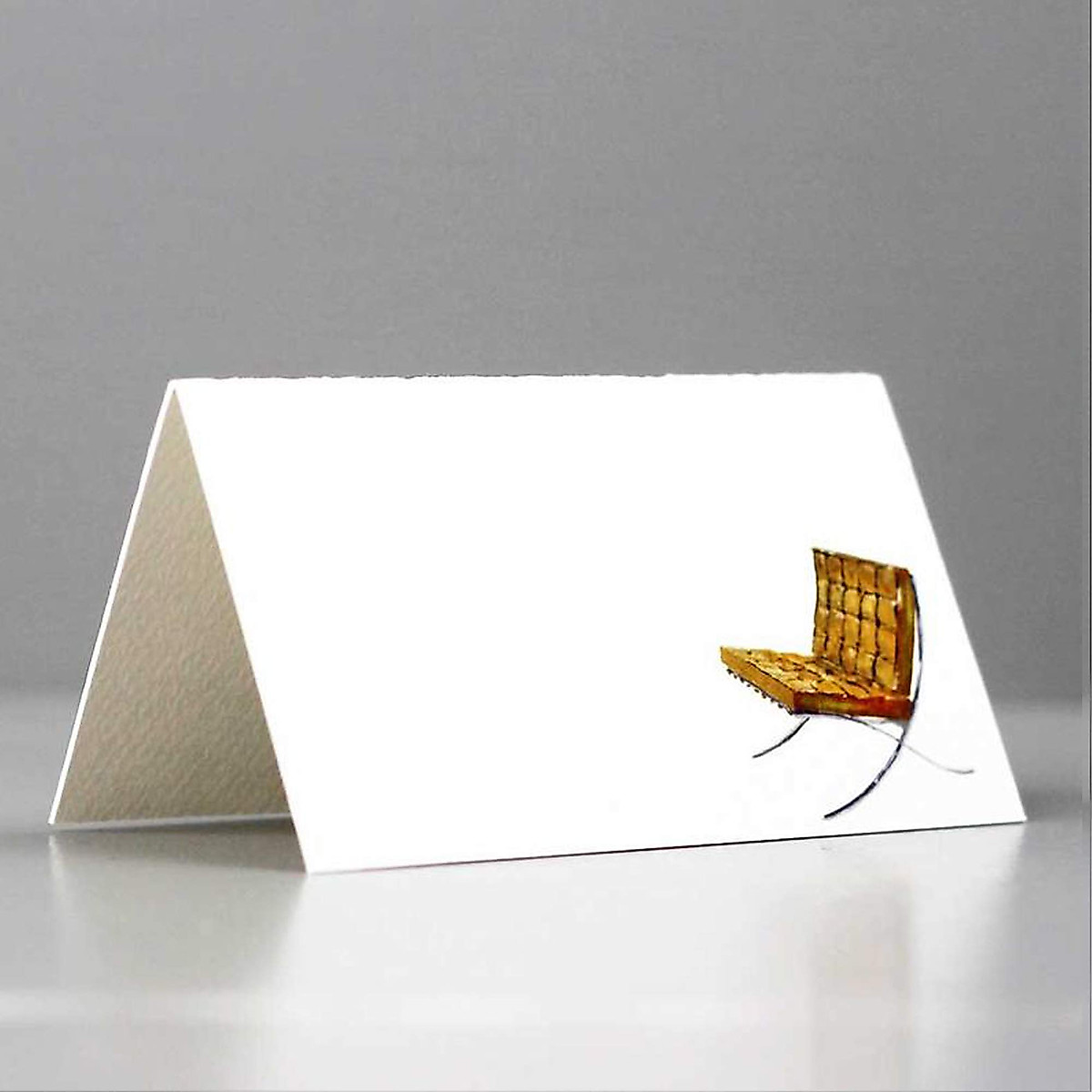 Place Cards with Mid Century Modern Iconic Design Chairs for Dinner Parties, House Warming and Special Events. Table Tent Style, Scored for easy folding. Available in Pkgs of 12 / 24 / 36 (12)