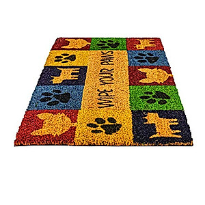 NoTrax, Wipe Your Paws, Vinyl-Backed Natural Coir Doormat, Entry Mat for Indoor or Outdoor Use, 18"x30", C12 (C12S1830WP)