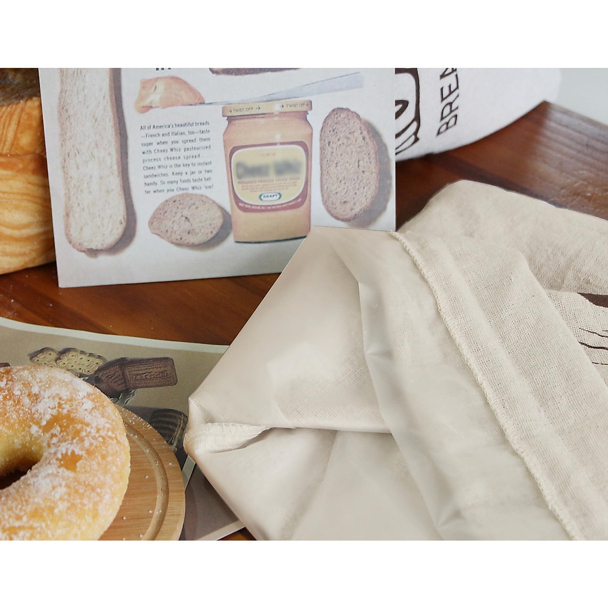 FEXIA 2 Pack Bread Bags for Homemade Bread Sourdough Organic Linen Sourdough Bread Bags 17" x 13" XL Reusable Linen Bread Bags Sourdough Bread Baking Supplies Bread Storage Housewarming Gift