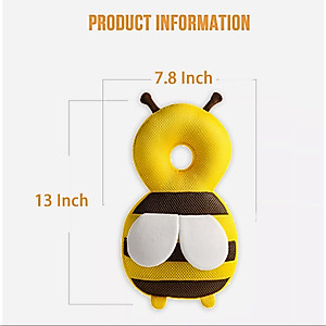 Baby Head Protector Backpack: Bee Soft Landing & Safety Toddler Fall Protection for Baby Crawling & Walking &Falling-Back Cushion for Infant