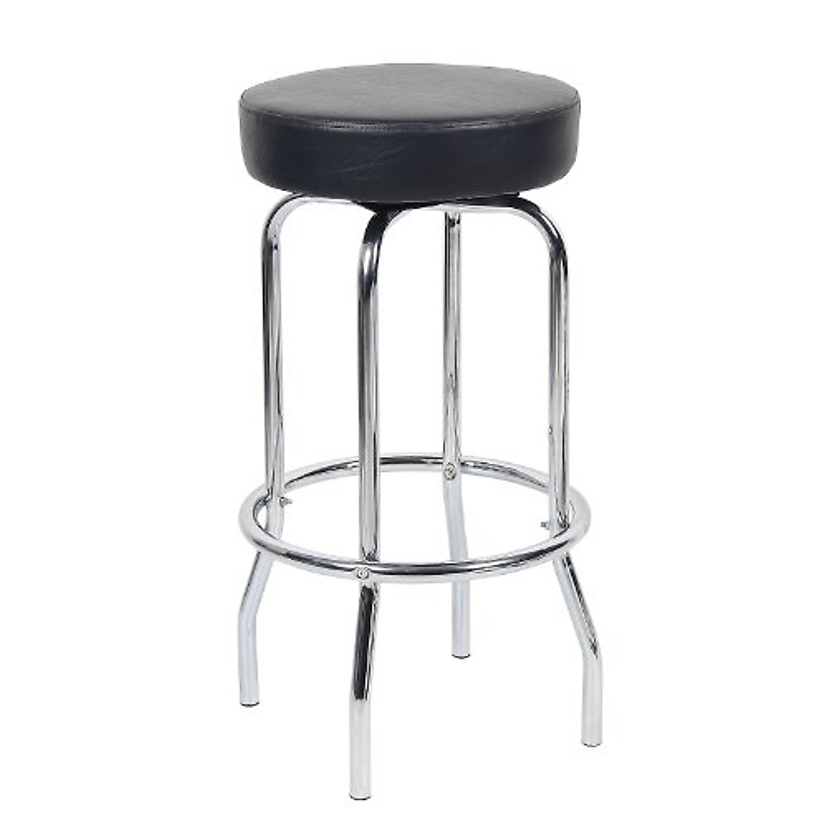 Boss Office Products Chrome Bar Stool in Black