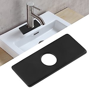 Litoexpe 6 Inch Sink Hole Cover Deck Plate for Bathroom or Kitchen Faucet 1-3 Hole, Matte Black Stainless Steel Sink Hole Escutcheon Plate