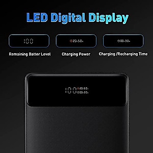 Baseus Laptop Power Bank, 100W Blade USB C Portable Laptop Charger, Super Fast Charging 20000mAh Slim Battery Pack for Laptop, MacBook Air, Dell, IPad, HP, iPhone, Samsung Galaxy, Switch and More