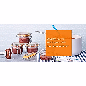 Le Parfait Super Terrine - 1L French Glass Canning Jar w/Straight Body, Airtight Rubber Seal & Glass Lid, 32oz/Quart (Single Jar) Stainless Wire