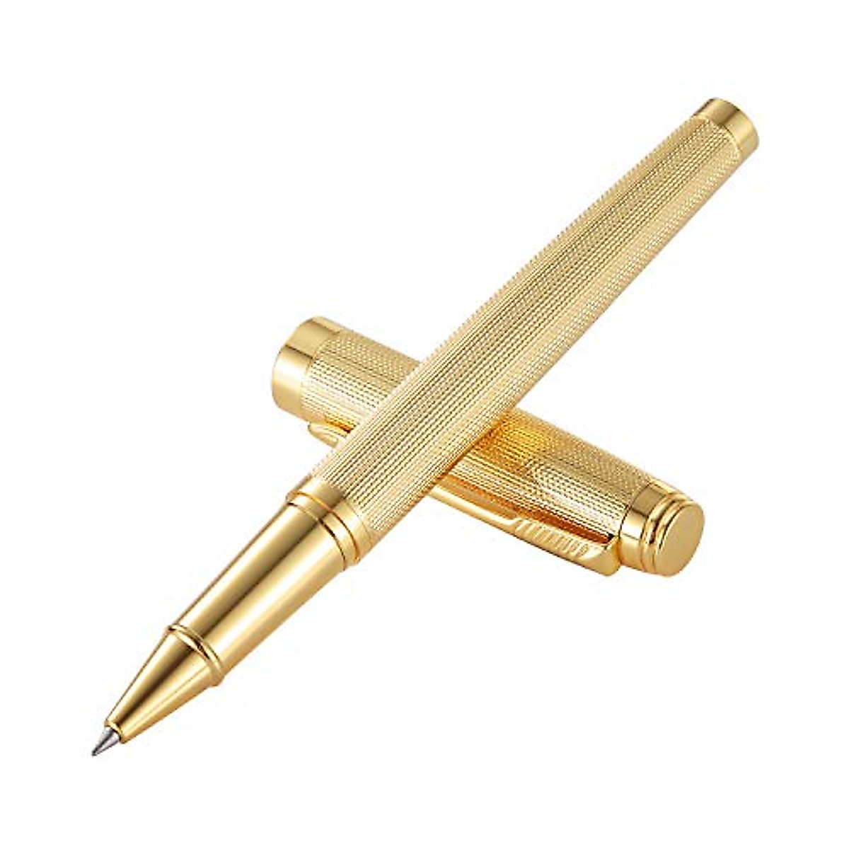 Nekigoen Rollerball Pen for Men Women Luxury Metal Executive Pens Home Office Use with 2 Extra Refills Black Ink 0.7mm G2(gold)