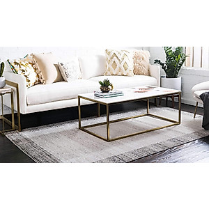 Unique Loom Del Mar Collection Area Rug - Abigail (9' x 12' Rectangle, Light Gray/ Black)