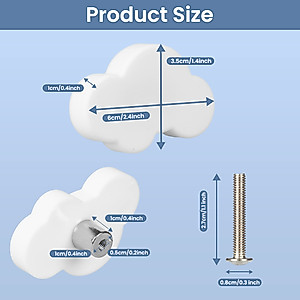 VIDELLY 8 Pieces Soft Rubber Knobs, Cartoon Cabinet Door Knobs Kids Dresser Knobs Handle for Children Room Drawer Closet, White