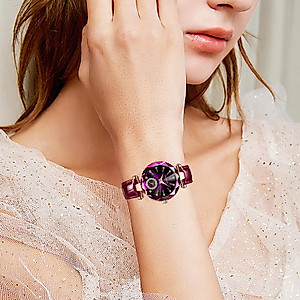 NN BEN NEVIS Watch, Watches for Women with Elegant Leather Strap, Fashion Analog Creative Diamond Dial Wrist Watch, Jewelry Gift for Wedding Anniversary Birthday