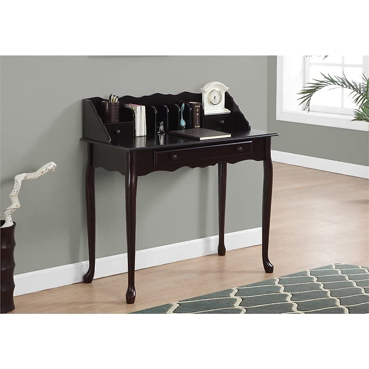 Monarch specialties , Traditional Desk, Solid Wood, Dark Cherry, 36"L