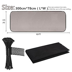 Banister Guard for Baby - 10ft L x 2.5ft H, Child Safety Net, Stair Railing Banister Proofing Mesh Net Balcony Netting for Pets & Kids