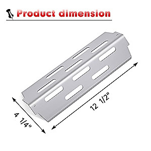 Cozilar Gas Grill Replacement Parts Grill Heat Deflectors Flavorizer Bars Heat Shield for Weber 66041, Weber Genesis II/LX 400 Series, II E-410, II S-410, II E-435, II S-435, II LX E-440, II LX S-440