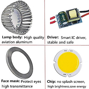 Halogen Light Bulb High Power Led Mr16 Gu5.3 Cob 6 W 9 W 12 W Dimbar Led Cob Headlight Cool Wit Mr 16 12V Bulb Lamp Gu 5 3 220V-Cold White_Gu10 12W 220V