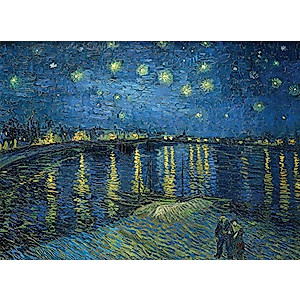 Palace Learning 3 Pack - Mona Lisa Poster by Leonardo Da Vinci + Starry Night & Over The Rhone by Vincent Van Gogh - Fine Art Prints (Laminated, 18" x 24")