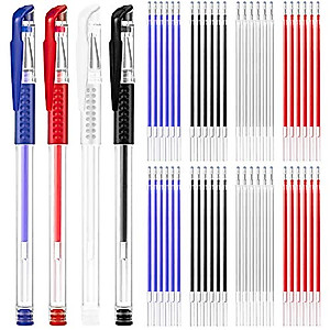 Outus 8 Pieces Heat Erase Pens Fabric Marking Pens Heat Erasable Pens with 56 Pieces Refills for Quilting, Sewing, DIY Dressmaking