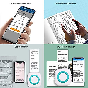 KXDFDC Mini Pocket Printer BT Portable Instant Mobile Printer 57mm Thermal Paper Receipt Label Sticker Memo Photo Printing (Color : Blue)