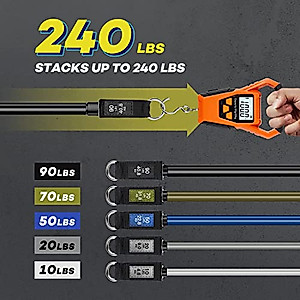 INNELO 240lbs Heavy Resistance Bands for Working Out,Resistance Bands with Handles,Exercise Bands with Door Anchor, Carry Bag, Legs Ankle Straps for Physical Therapy, Home Workouts