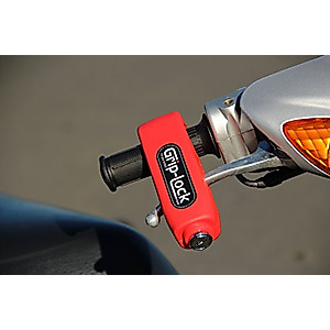 Grip-Lock GLRed Red Motorcycle and Scooter Handlebar Security Lock