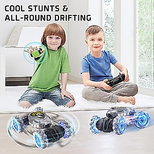 Terucle RC Cars, 2.4Ghz 4WD New Gravity Gesture Sensing Remote Control Car Toys, RC Stunt Twust Car Toys for 6-12 yr Boys & Girls, RC Drift Car with Light Music Best Gift for Kids Age 7 8 9 10 11 yr