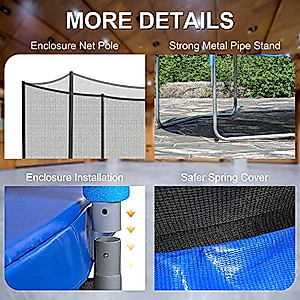 BestMassage 12FT Trampoline with Ladder and Safety Enclosure Net Jump Trampoline Outdoor PVC Spring Cover for Children and Adults